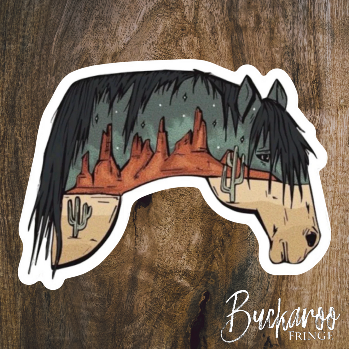 Horse Mirage Sticker – Buckaroo Fringe