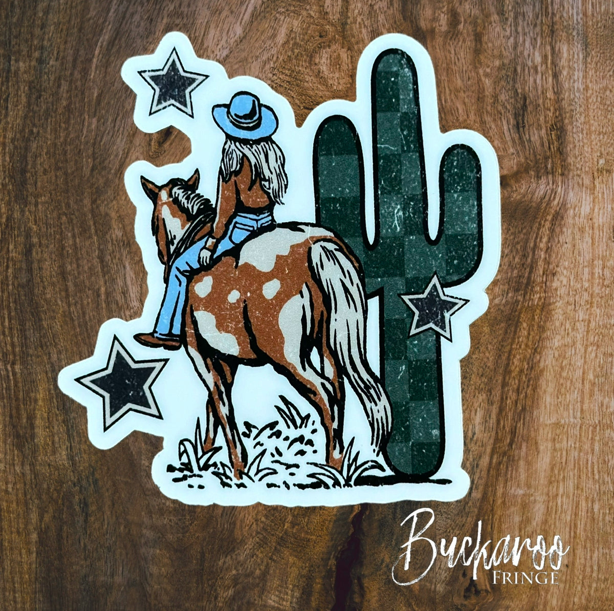 Cowgirl n Cactus Sticker – Buckaroo Fringe